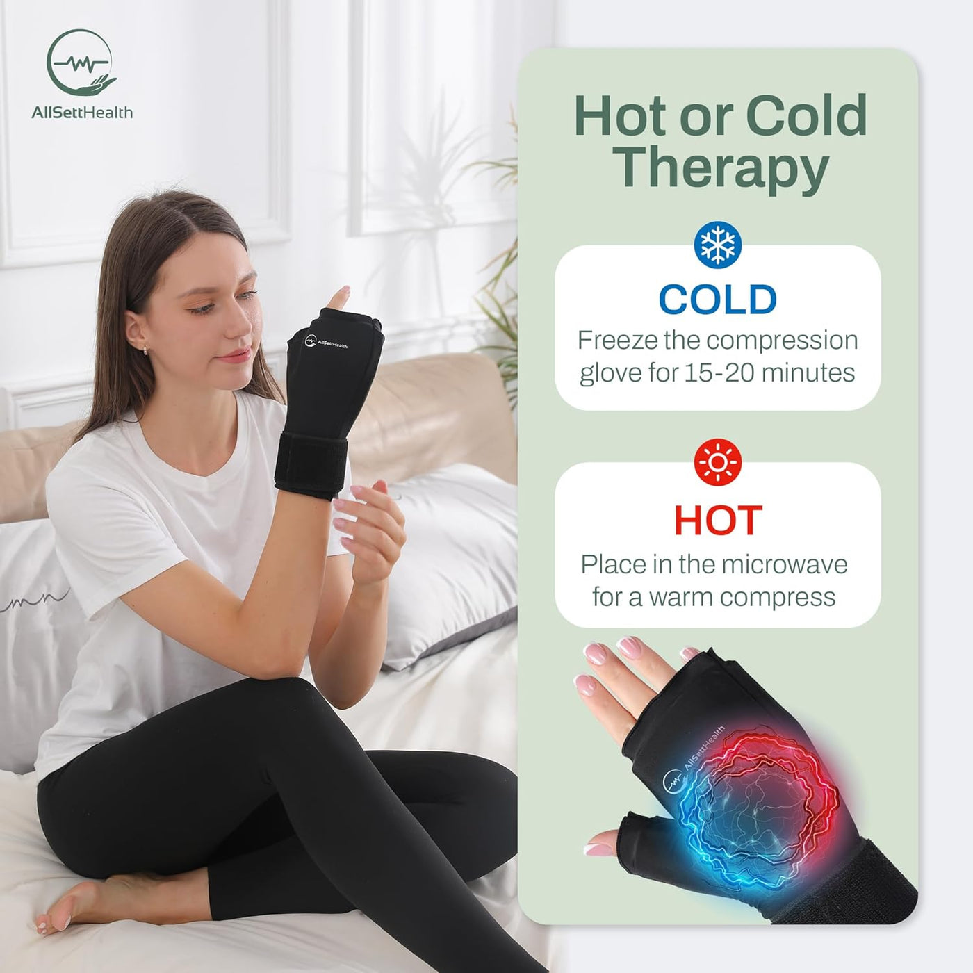 Hand Ice Pack Glove - Hot and Cold Gel Thumb Wrist Ice Pack Wrap for A ...