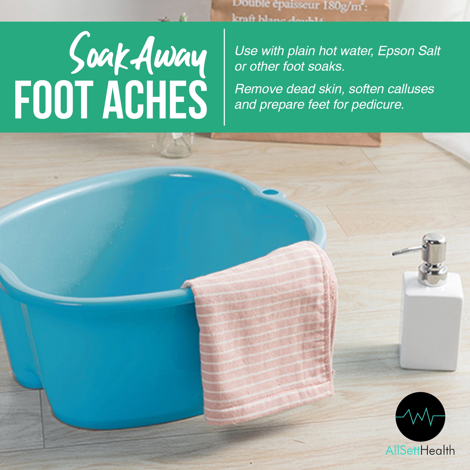 Extra Large Foot Soaking Bath Basin for Pedicure & Massage — AllSett Health